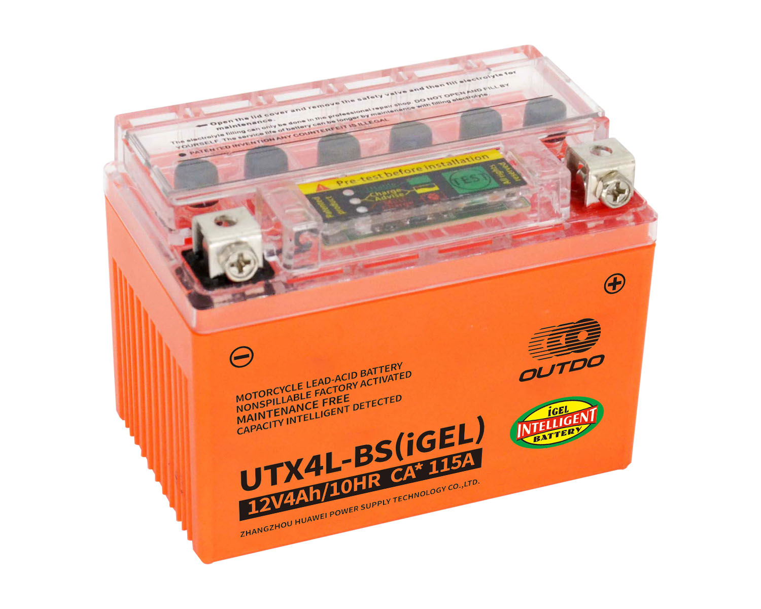 OUTDO UTX4L-BS 12V 4Ah Intelligent Gel Battery