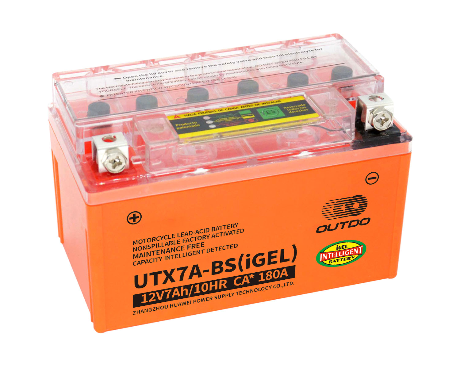 OUTDO UTX7A-BS 12V 7Ah (iGEL) Intelligent Gel Battery