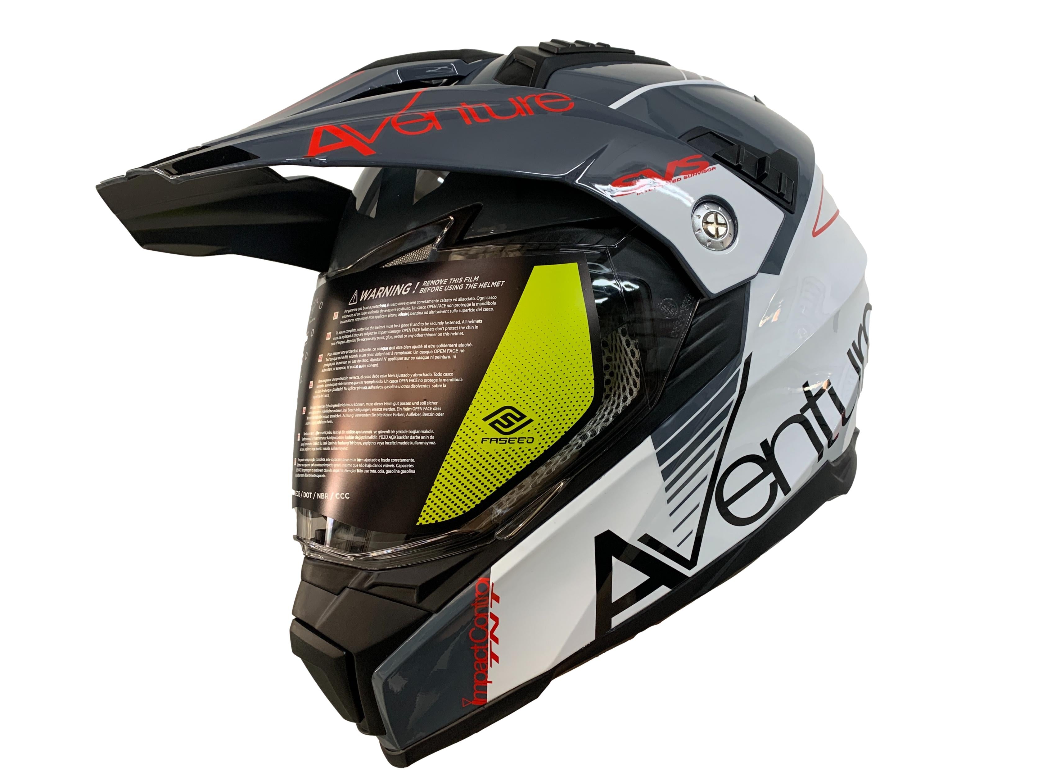 Faseed FS-606 White/Grey Helmet